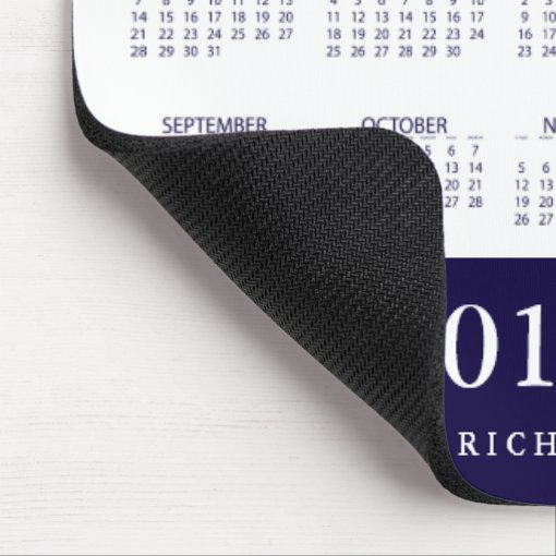 Modern Navy Blue Stripe 2017 Calendar and Photo Mouse Pad | Zazzle