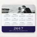 Modern Navy Blue Stripe 2017 Calendar and Photo Mouse Pad | Zazzle