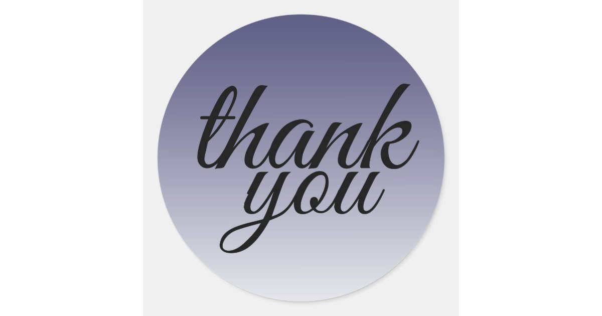 Modern Navy Blue Thank You Classic Round Sticker | Zazzle