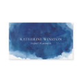 Modern Navy Blue Watercolor Splash Background Business Card | Zazzle