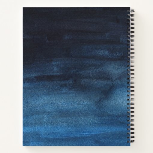 Modern Navy Blue Watercolor Wash Business Logo Notebook | Zazzle