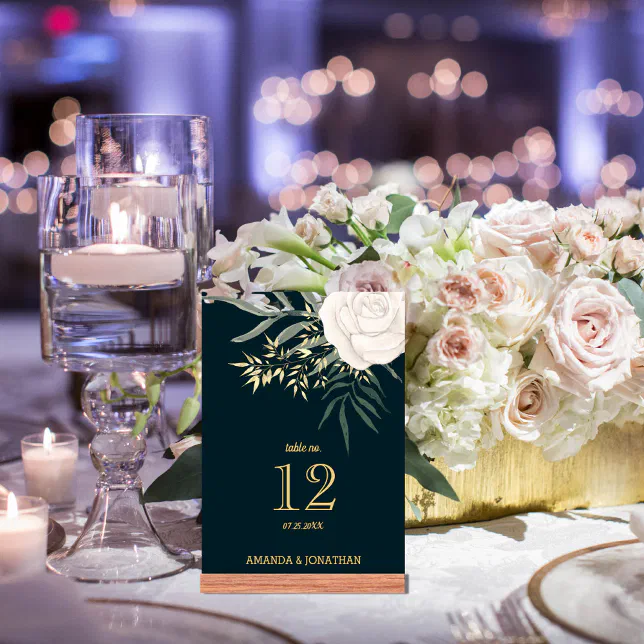 Modern Navy Blue Wedding Table Card Number | Zazzle