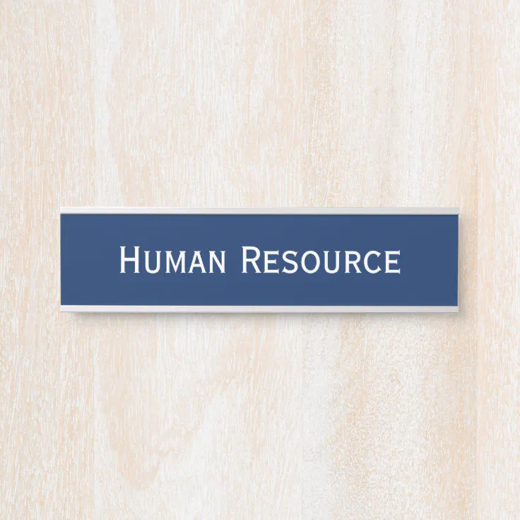 Modern Navy Blue White Office Room Department Name Door Sign | Zazzle