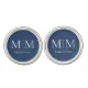 Modern Navy Blue White Personalized Monogram Name Cufflinks | Zazzle