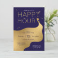 Modern Navy & Gold Company Networking Happy Hour Invitation | Zazzle