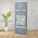 Modern Navy QR Code Social Media Connect With Us Retractable Banner ...