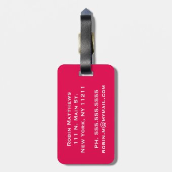 Modern Neon & Black Striped Personalized Monogram Luggage Tag | Zazzle