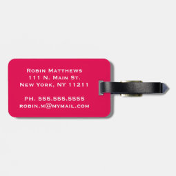 Modern Neon & Black Striped Personalized Monogram Luggage Tag | Zazzle