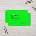 Modern Neon Green Color Business Card | Zazzle