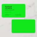 Modern Neon Green Color Business Card | Zazzle