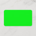 Modern Neon Green Color Business Card | Zazzle