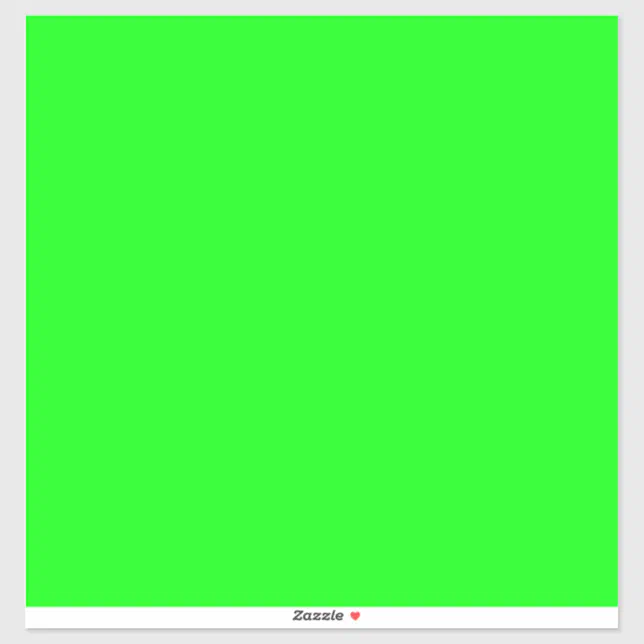 Modern neon green screen bright Large square Sticker | Zazzle