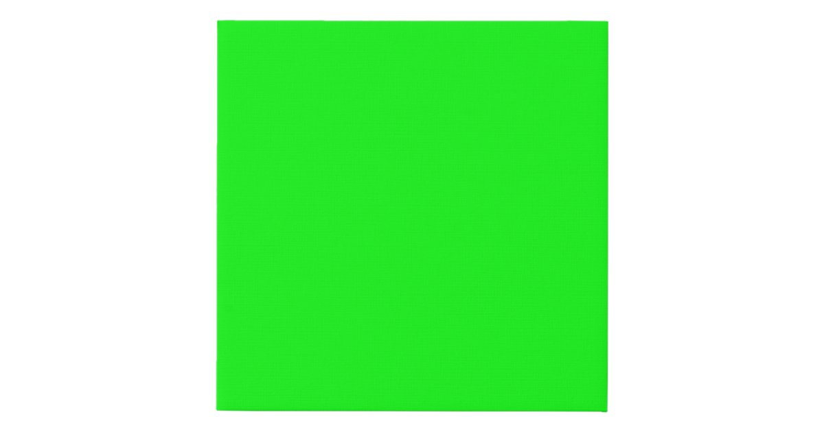 Modern neon green screen bright plain solid cool faux canvas print | Zazzle