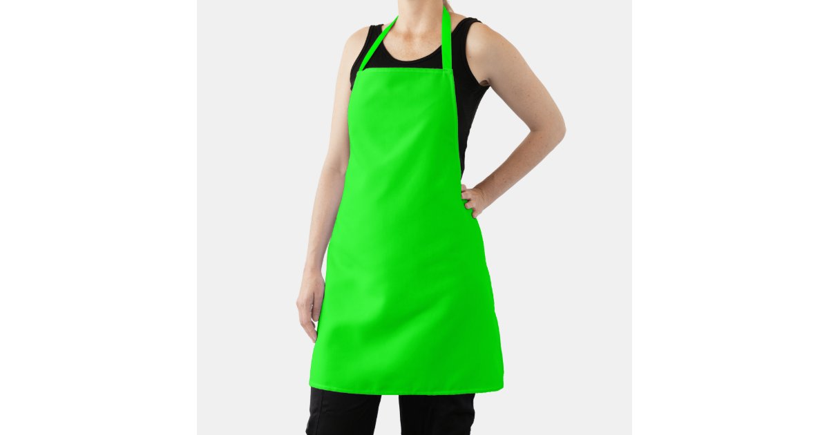 Modern neon green screen bright solid color cool apron | Zazzle