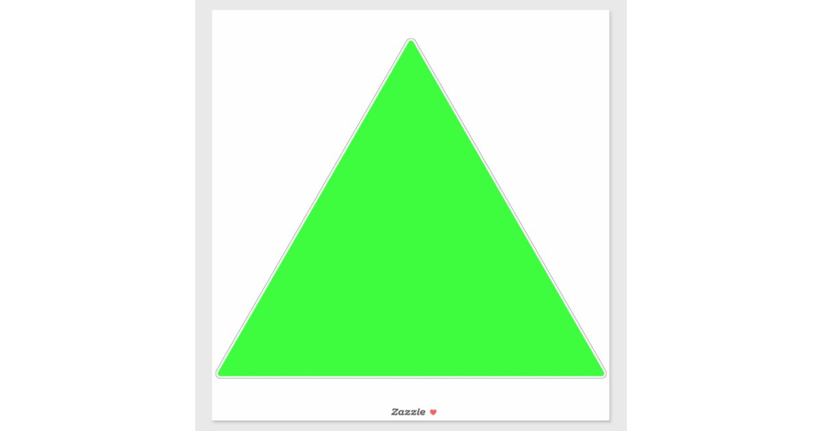 Modern neon green screen Large triangle arrow Sticker | Zazzle