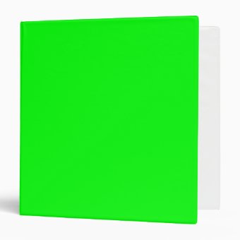 Modern neon green screen solid plain minimalist 3 ring binder | Zazzle