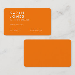 Modern Neon Orange Color Business Card | Zazzle
