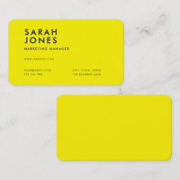 Modern Neon Yellow Color Business Card | Zazzle