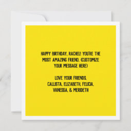 Modern Neon Yellow Friends Photo Collage Birthday Card | Zazzle