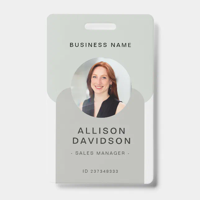 Modern Neutral Business Employee ID Badge | Zazzle