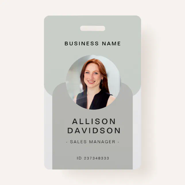Modern Neutral Business Employee ID Badge | Zazzle