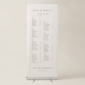 Modern Neutral Wedding Seating Chart Retractable Banner | Zazzle