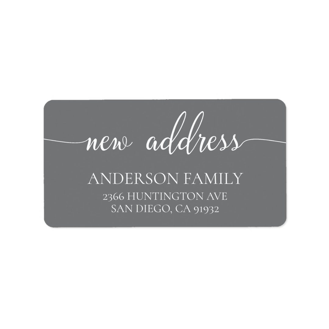 Modern New Address Return Address Label | Zazzle