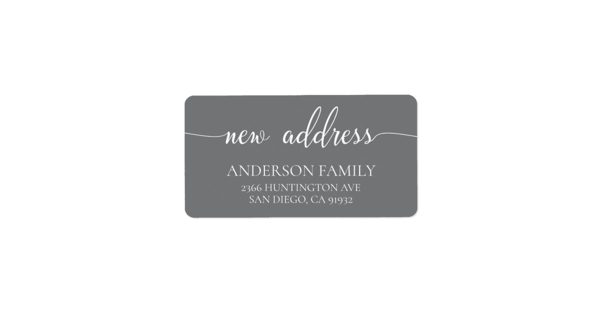 Modern New Address Return Address Label | Zazzle
