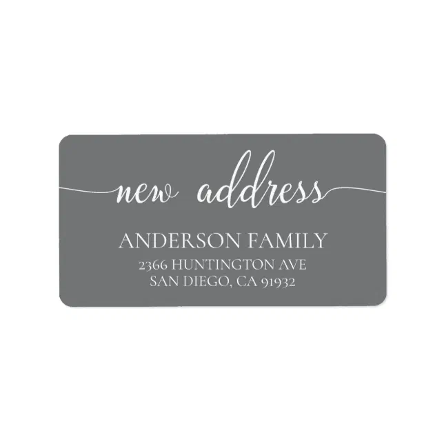 Modern New Address Return Address Label | Zazzle