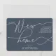 Modern New Home Calligraphy Smoky Navy Moving Announcement | Zazzle