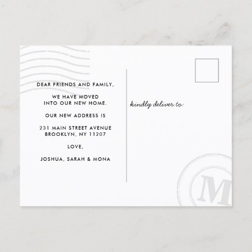 Modern New Home Postage Stamp We've Moved Moving Announcement Postcard ...