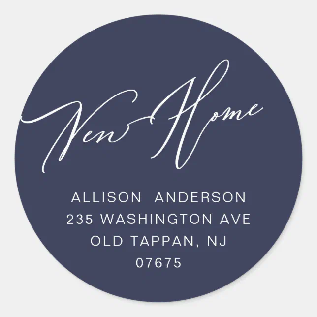 Modern New Home Return Address Classic Round Sticker | Zazzle