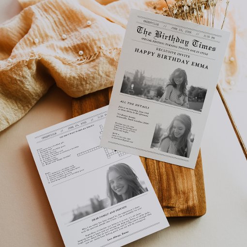 Modern Newspaper Birthday Party | Zazzle