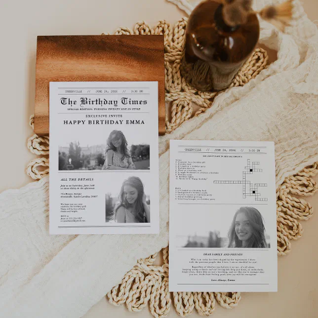 Modern Newspaper Birthday Party | Zazzle