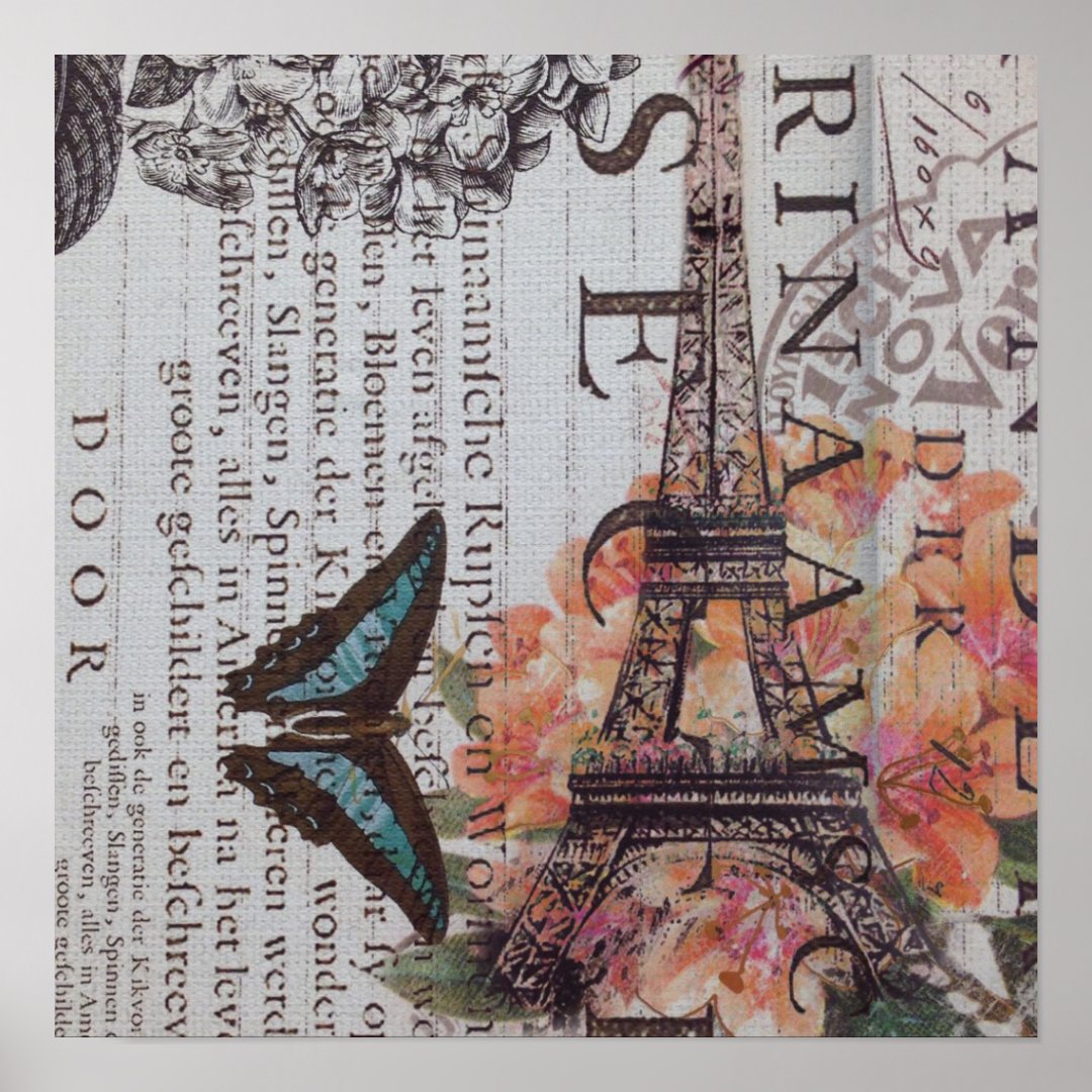 modern newspaper print french Paris Eiffel Tower | Zazzle