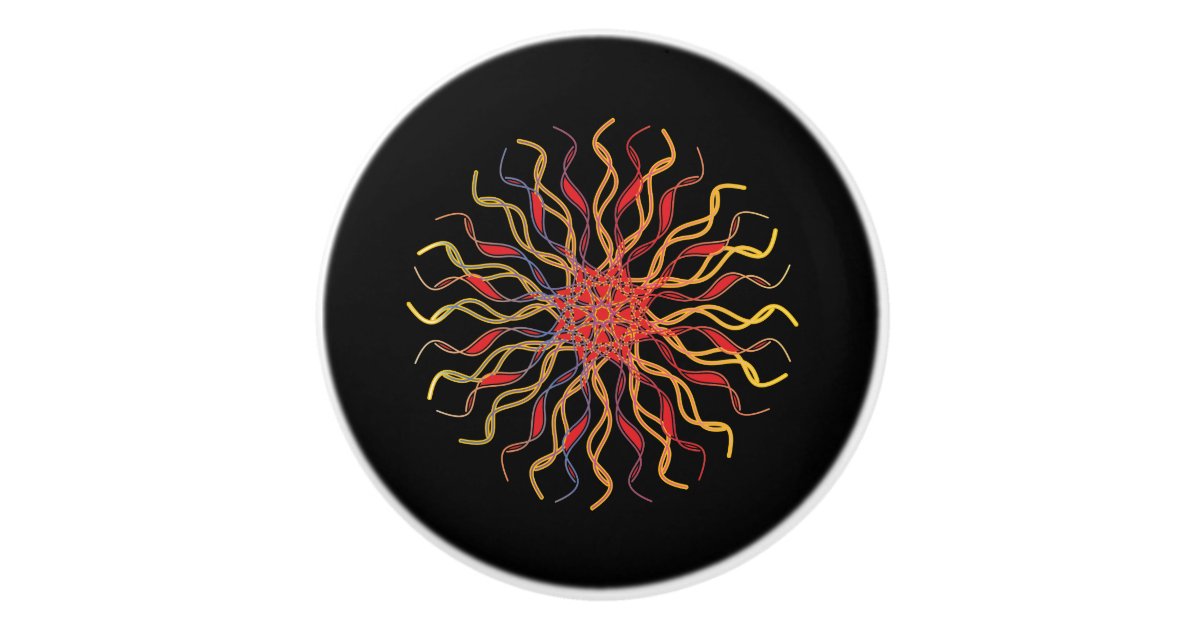 Modern & Non-traditional Mandala in Multicolored Ceramic Knob | Zazzle