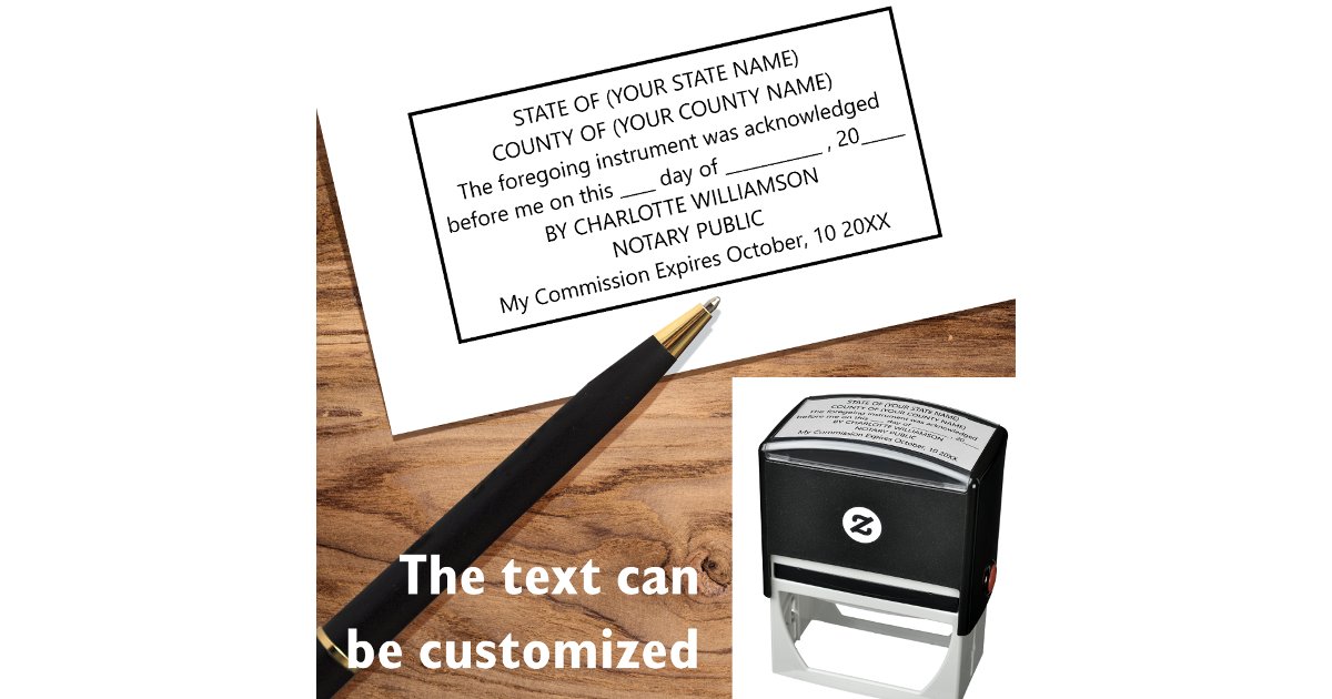 Modern Notary Public Acknowledgment Self-inking Stamp | Zazzle