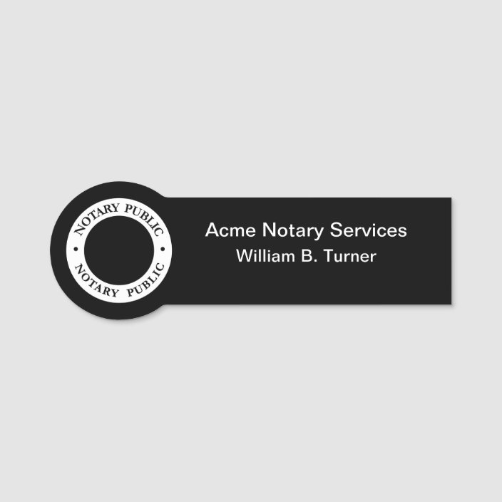 Modern Notary Public Service Name Tag | Zazzle.com
