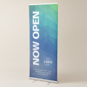 Modern Now Open Navy Small Business Retractable Ba Retractable Banner ...