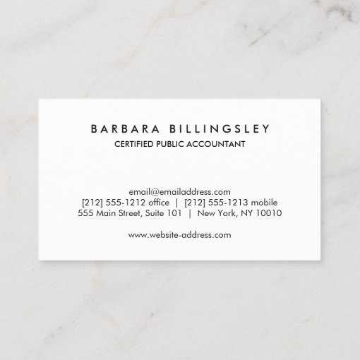 Modern Numbers Logo Accountant Black Business Card | Zazzle