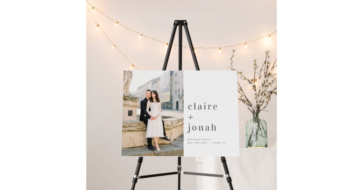 Modern Nuptial Photo Wedding Welcome Sign | Zazzle