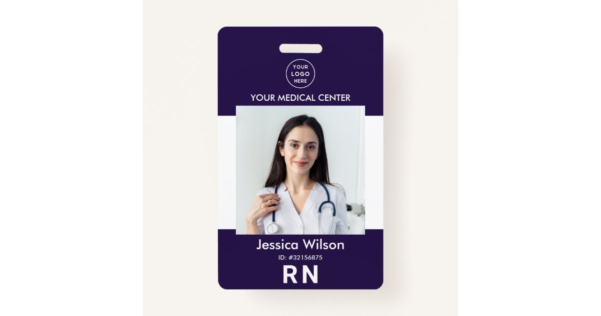 Modern Nurse ID Medical Employee Staff Badge | Zazzle
