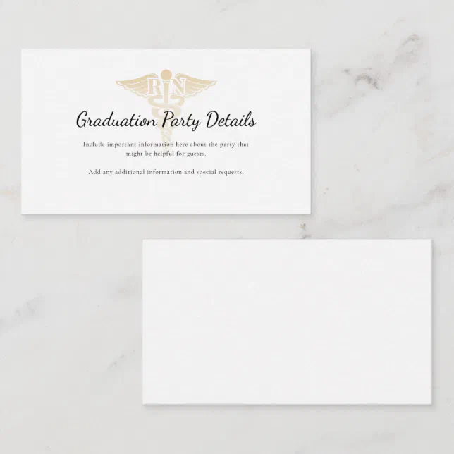 Modern Nurse Pinning Graduation Ceremony Enclosure Card | Zazzle