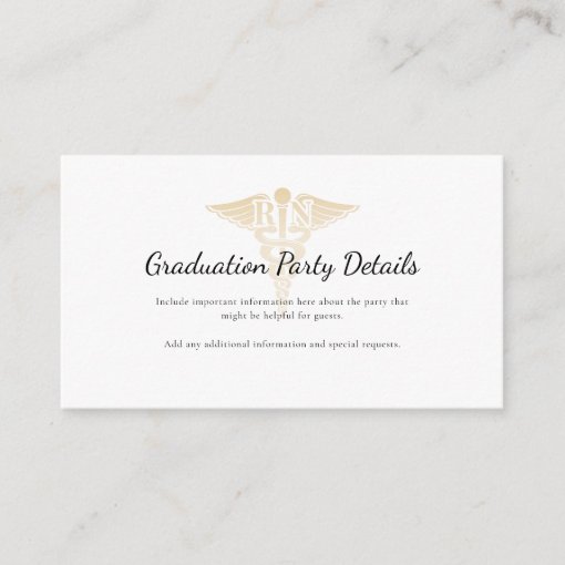Modern Nurse Pinning Graduation Ceremony Enclosure Card | Zazzle