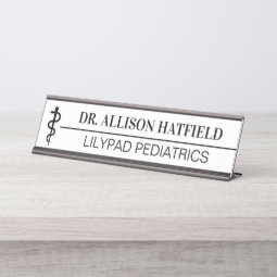 Modern Nursing Doctor Medical Physician Medical Desk Name Plate | Zazzle