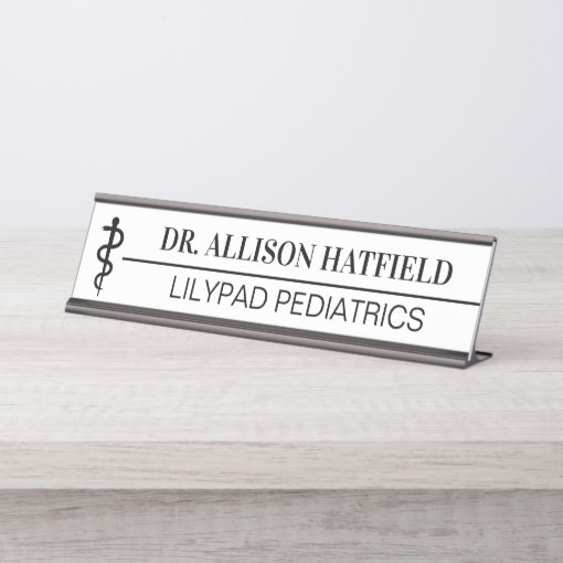 Modern Nursing Doctor Medical Physician Medical Desk Name Plate | Zazzle