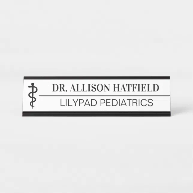 Modern Nursing Doctor Medical Physician Medical Desk Name Plate | Zazzle
