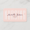 Modern Nursing Monogram Aesthetic Pink Business Card | Zazzle