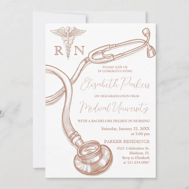 Modern Nursing School Graduation Party Invitation | Zazzle