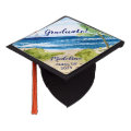 Modern Ocean Beach Graduation Cap Topper | Zazzle